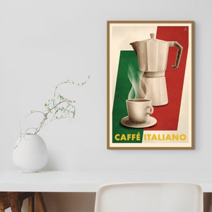 Italian Coffee Poster, Vintage Style Coffee Print, Retro Coffee Advert ...