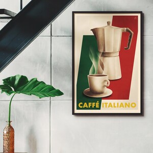 Italian Coffee Poster, Vintage Style Coffee Print, Retro Coffee Advert ...