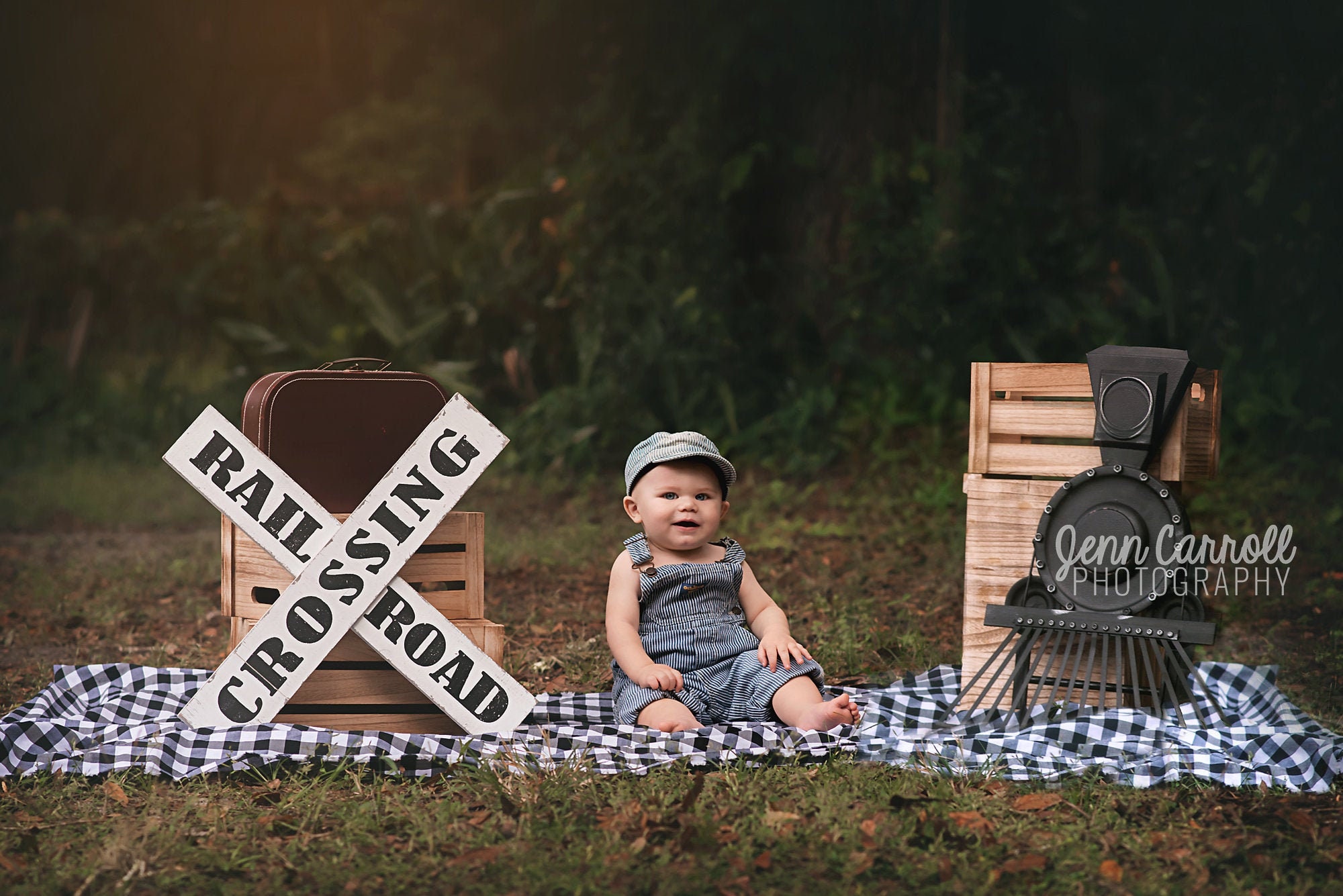 Railroad Crossing Digital Background Backdrop - Etsy