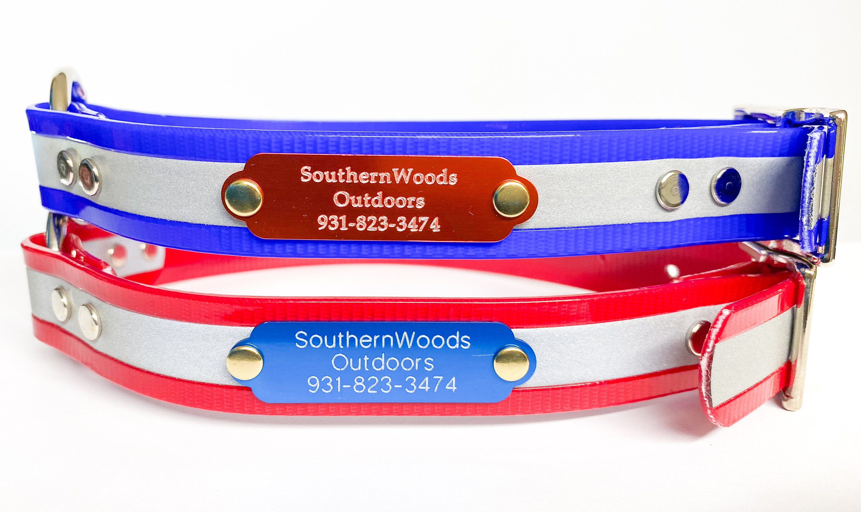 Customized Dayglo Reflective Hunting Dog Collar: Waterproof With O-ring ...