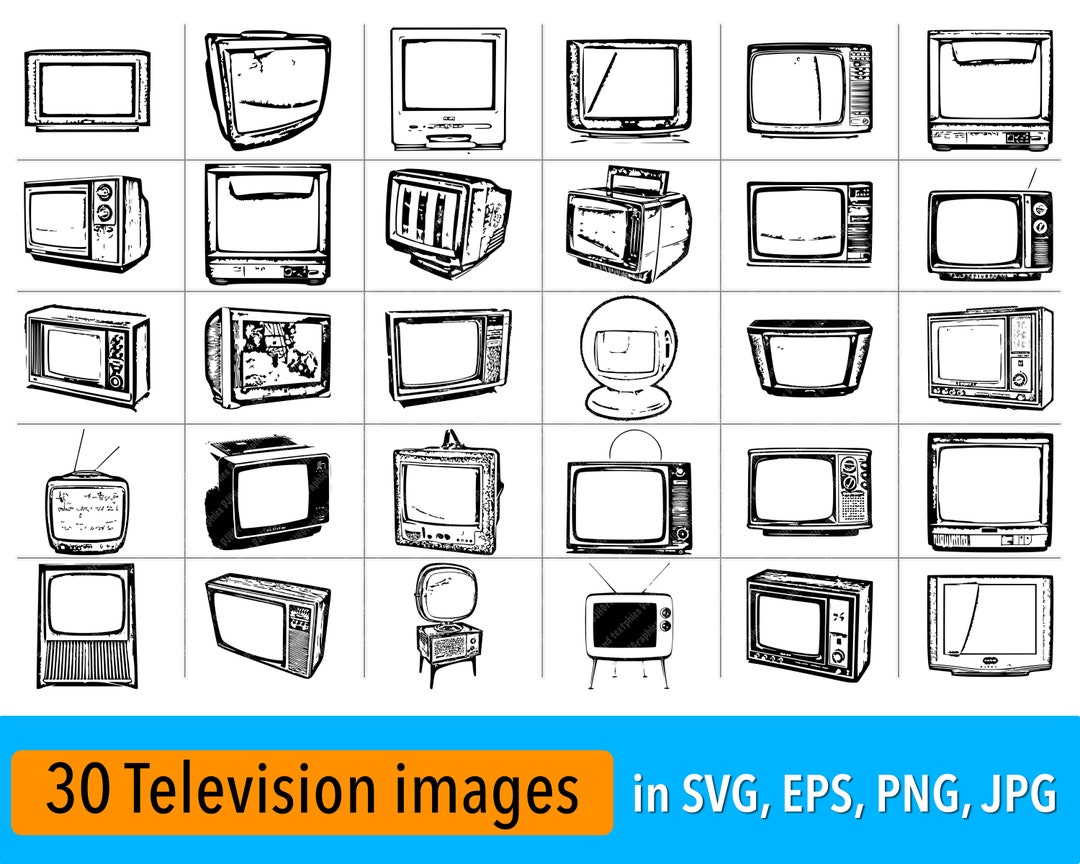 30 Television TV SVG Bundle. Vector Graphics With Png, Eps, Jpg Files ...