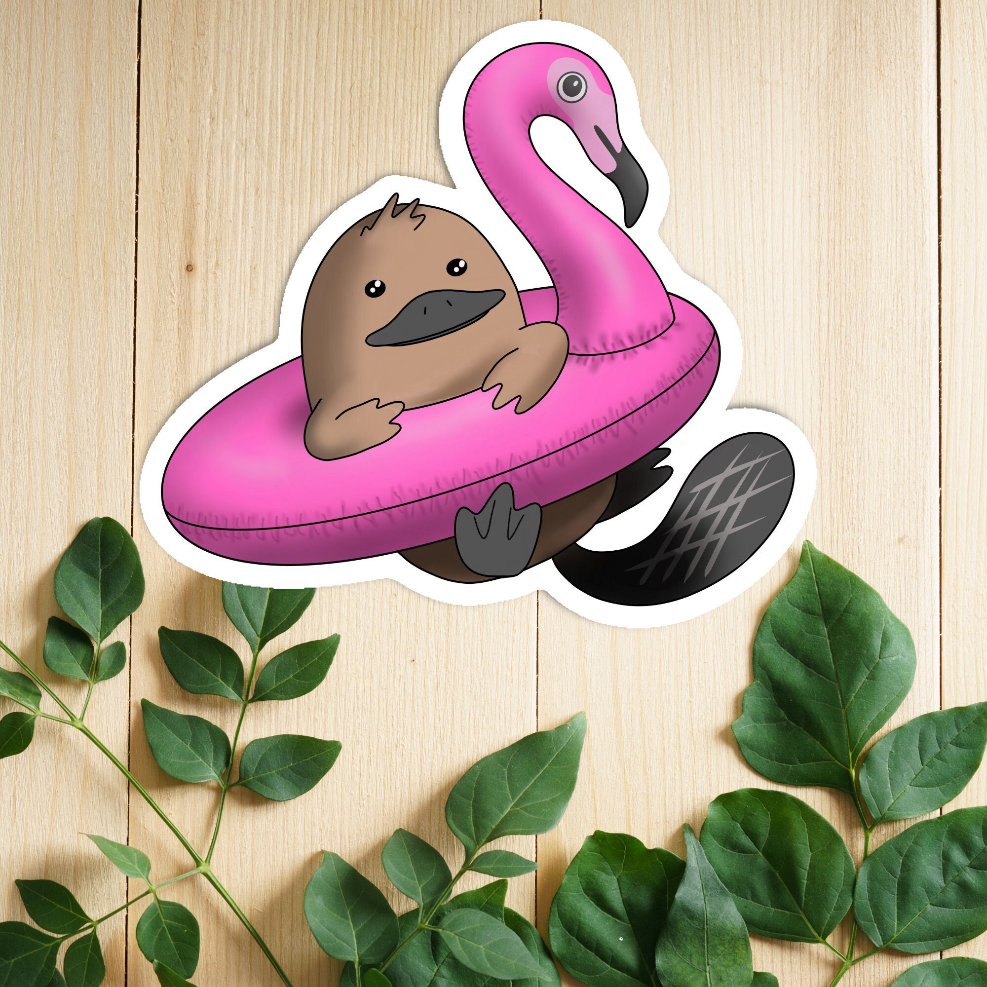 Platypus Pool Party Vinyl Sticker | Etsy