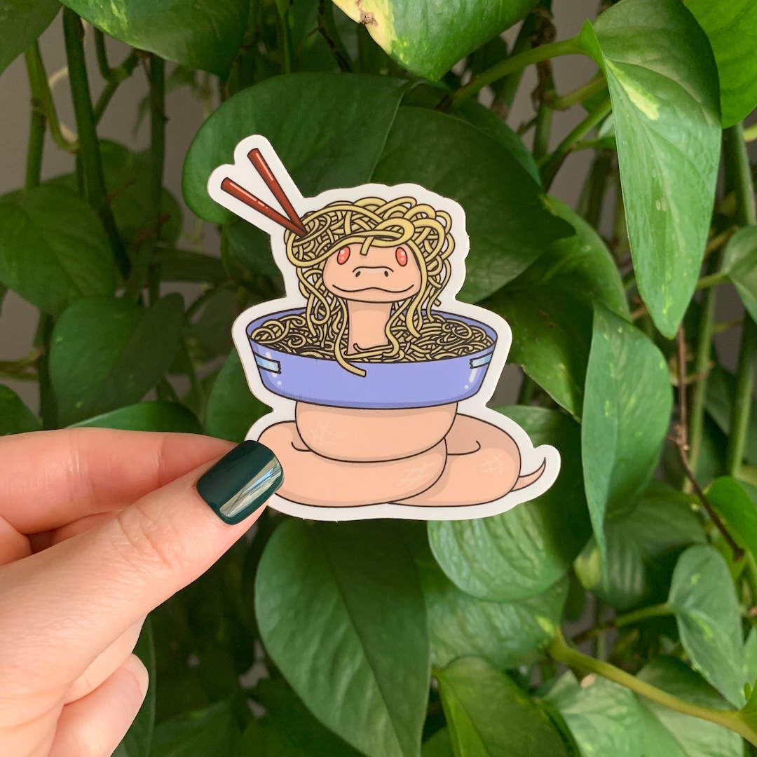 Albino Snake in a Bowl of Noodles Snake Covered in Noodles With Chop ...