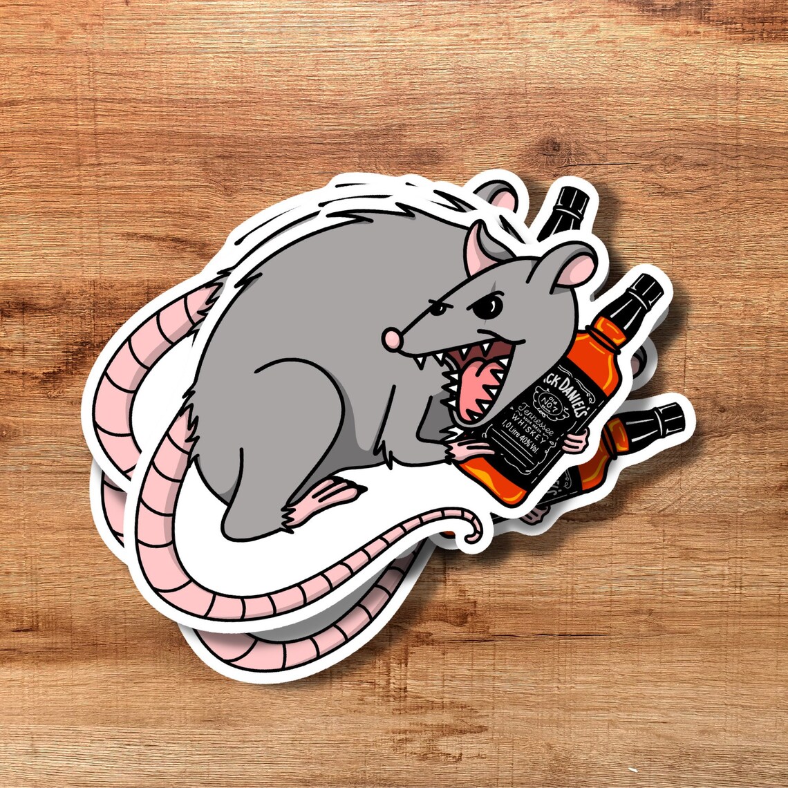 Angry Alcoholic Rat Guarding Its Whiskey and Baring Its Teeth Viciously ...