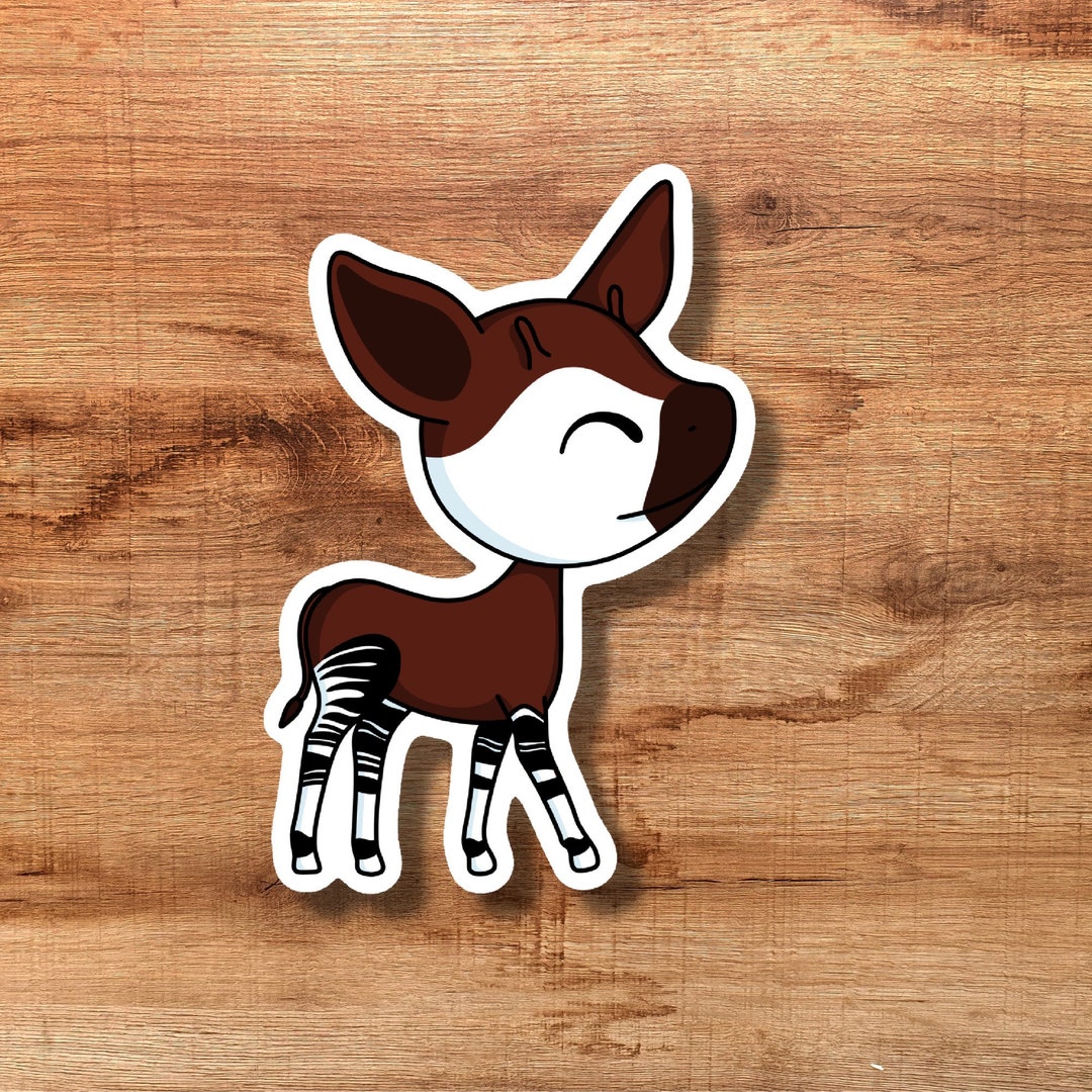 Cute Little Okapi Vinyl Sticker - Etsy