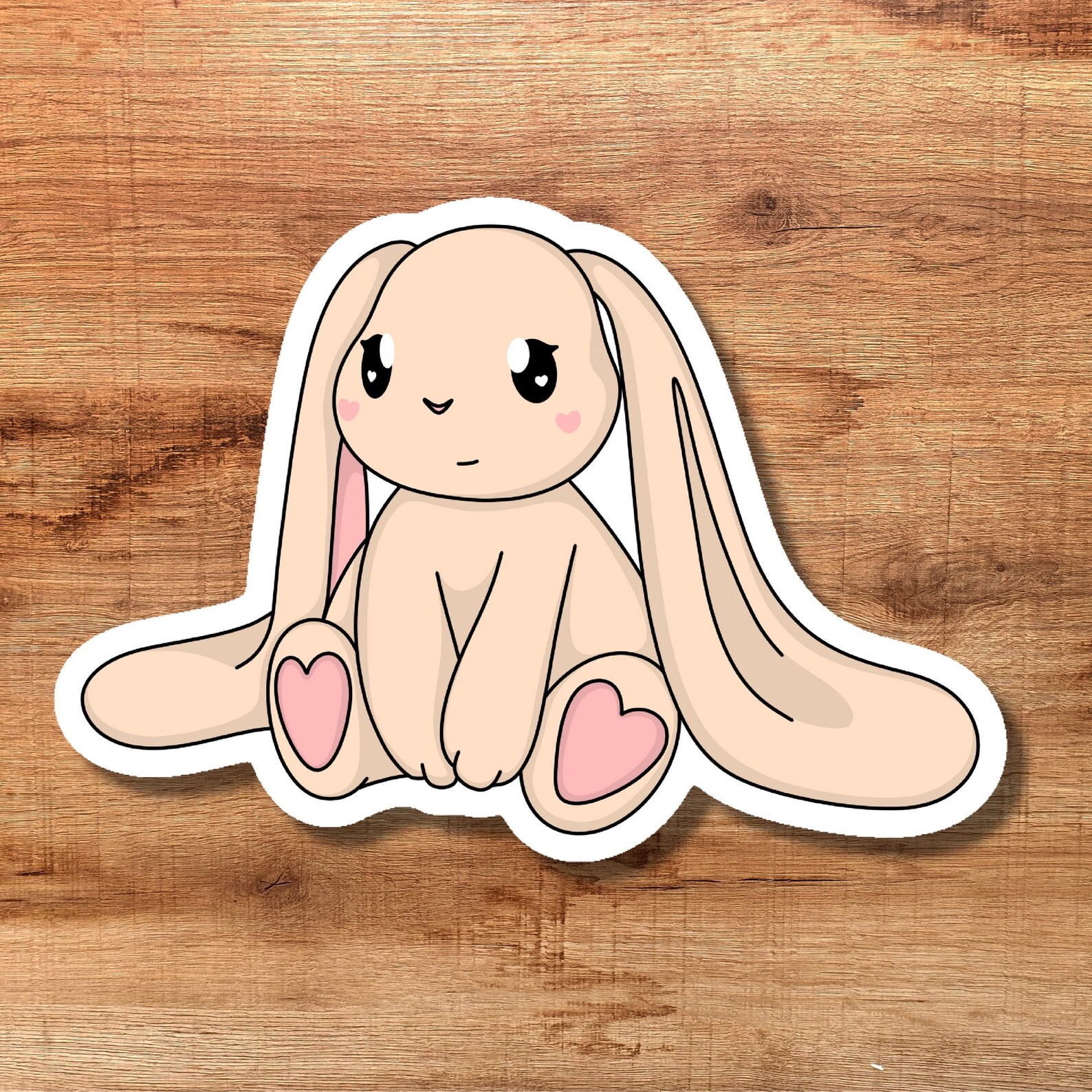 Cutest Bunny With Droopy Ears and Heart Cheeks and Foot Prints Vinyl ...