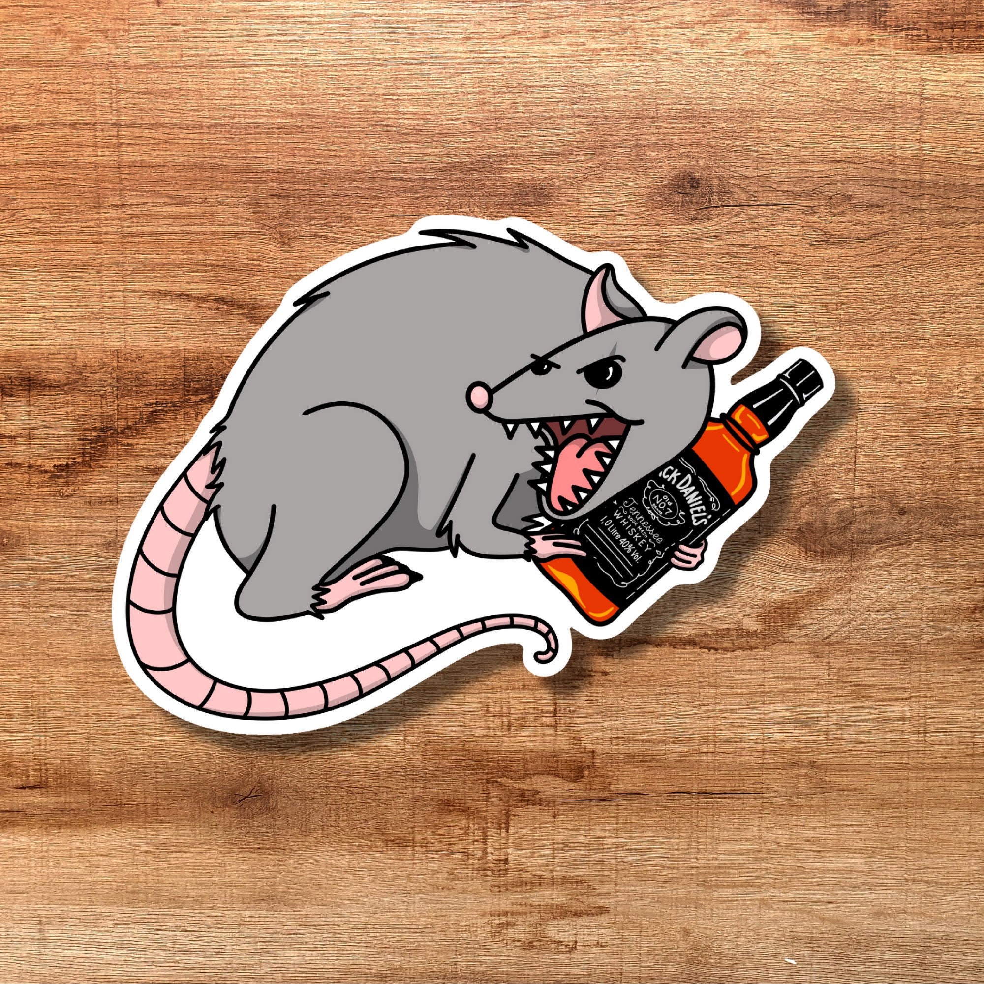 Angry Alcoholic Rat Guarding Its Whiskey and Baring Its Teeth Viciously ...