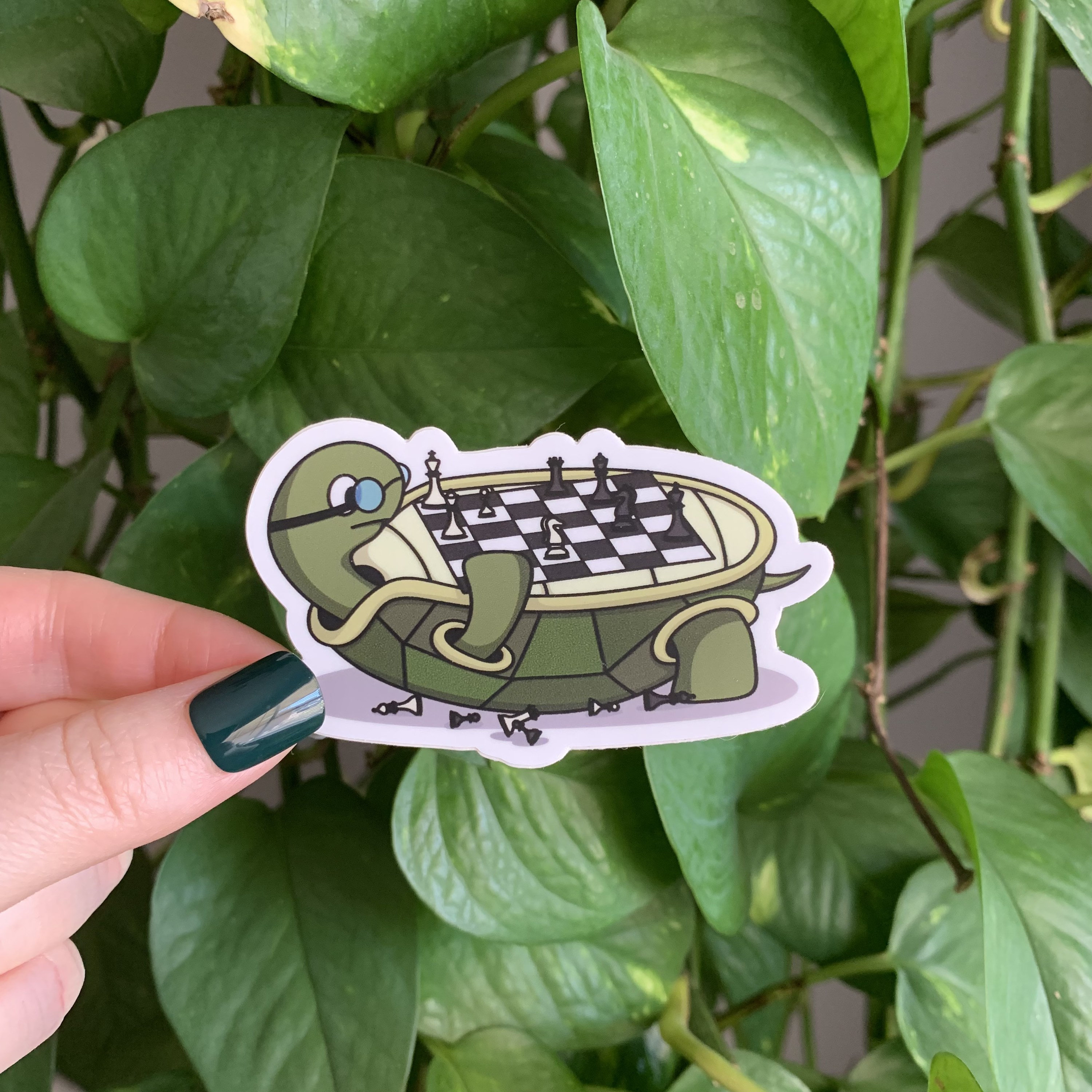 Old Man Turtle Playing Chess on His Chest Vinyl Sticker - Etsy