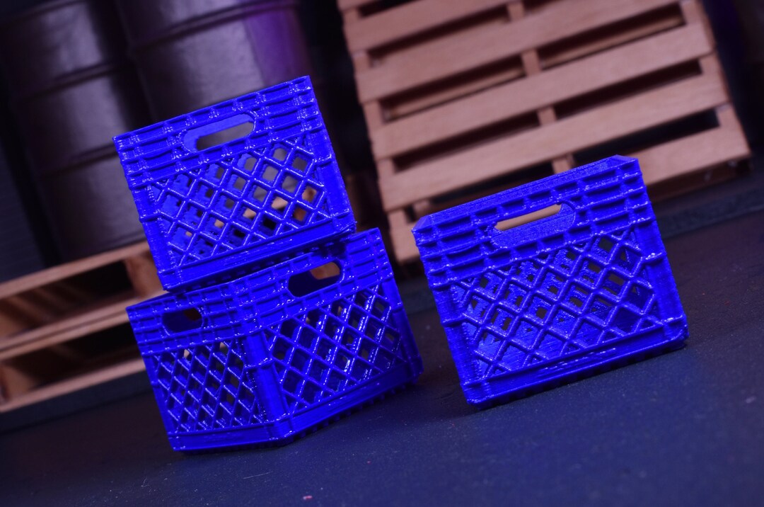 Set of 3 Blue Milk Crates PROPS ONLY for Action Figures 1/12 - Etsy