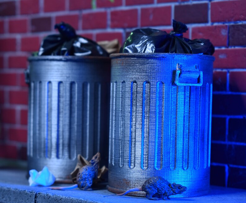 Set of 1/12th Scale Trash Cans With Trashbags Included. - Etsy