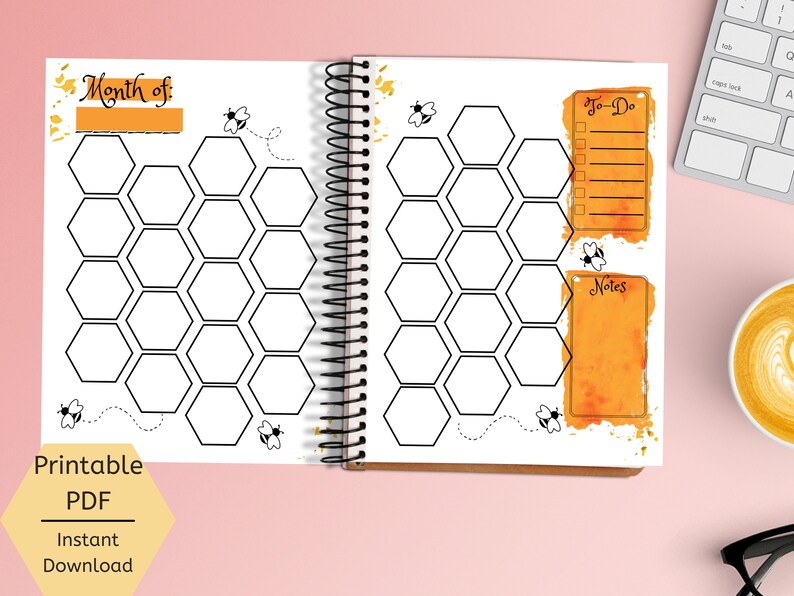 Bumblebee Printable Planner Pack Bundle, Monthly, Weekly, Daily, and ...
