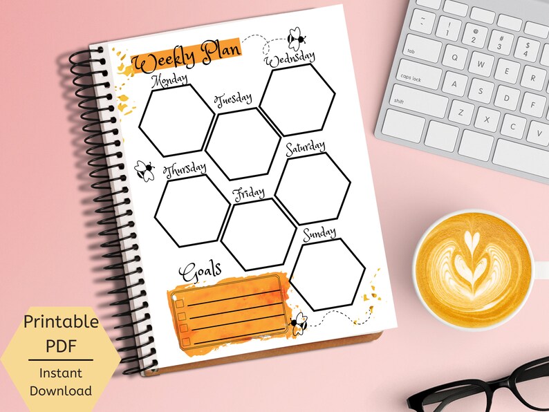 Bumblebee Printable Planner Pack Bundle, Monthly, Weekly, Daily, and ...