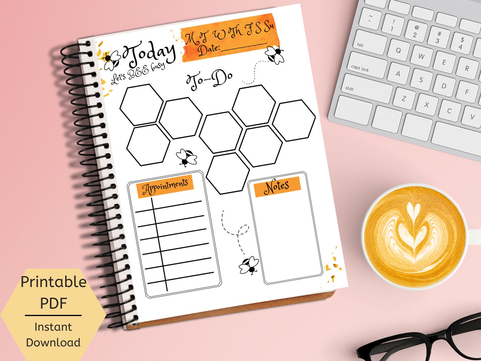 Bumblebee Printable Planner Pack Bundle Monthly Weekly - Etsy
