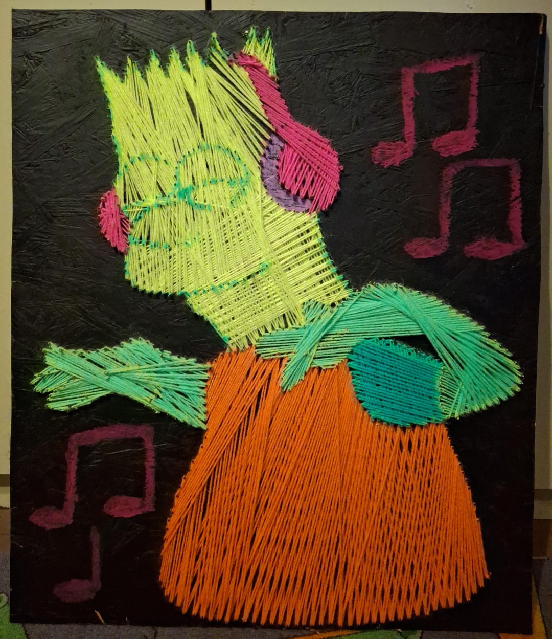 Bart Simpson Listening to Music -a String Art - Etsy