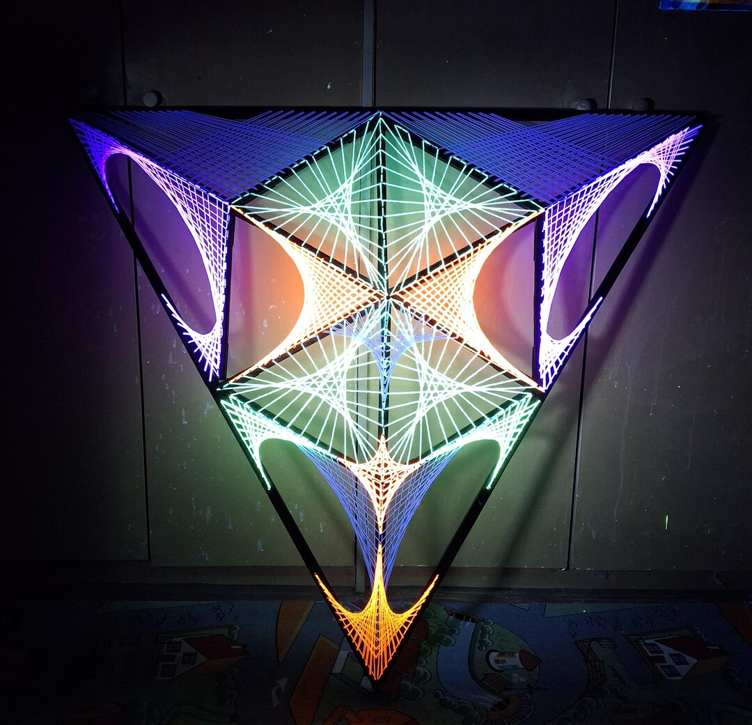 Aurora Gate – Large UV Reactive String Art Totem | Psytrance Stage ...