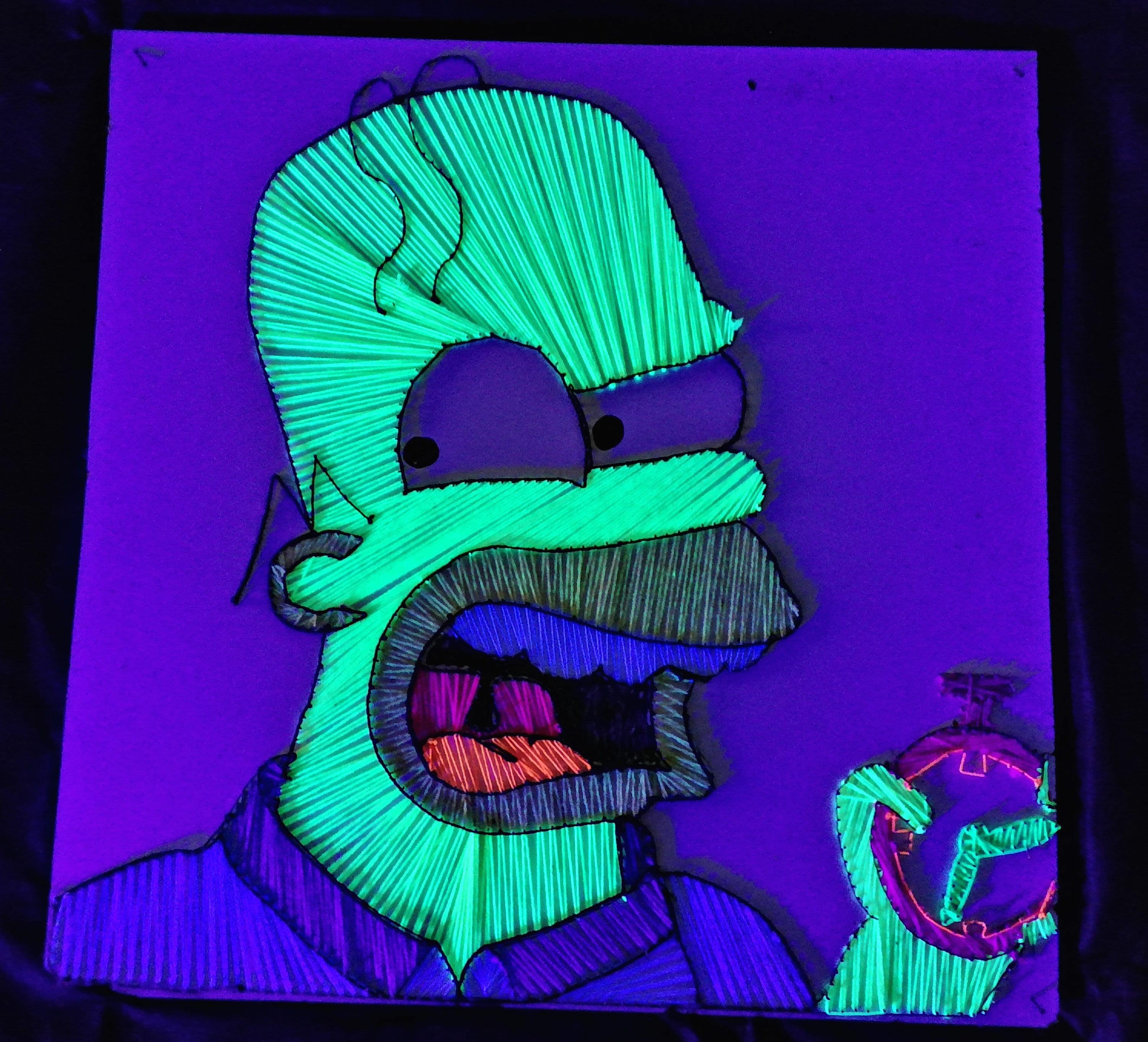 Homer Simpson Time : String Art Wall Hanging the Simpsons Knitting Art ...