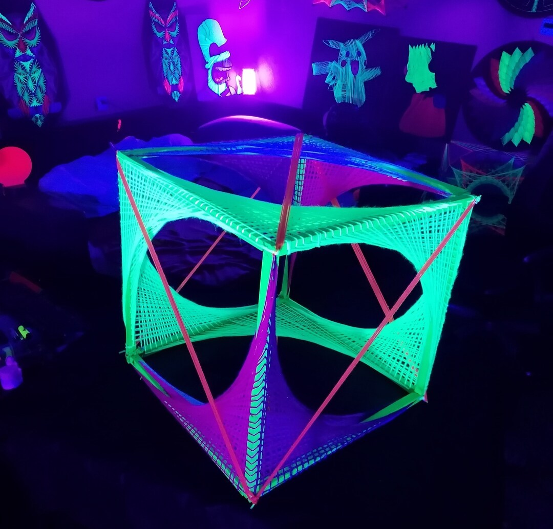 3D Cube : Colorful String Art - Etsy