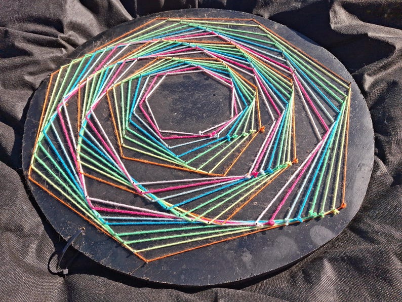 Disaster Spiral - UV Reactive String Art - Etsy