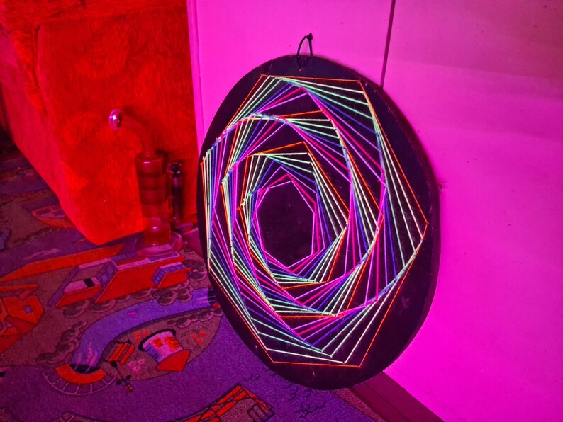 Disaster Spiral - UV Reactive String Art - Etsy
