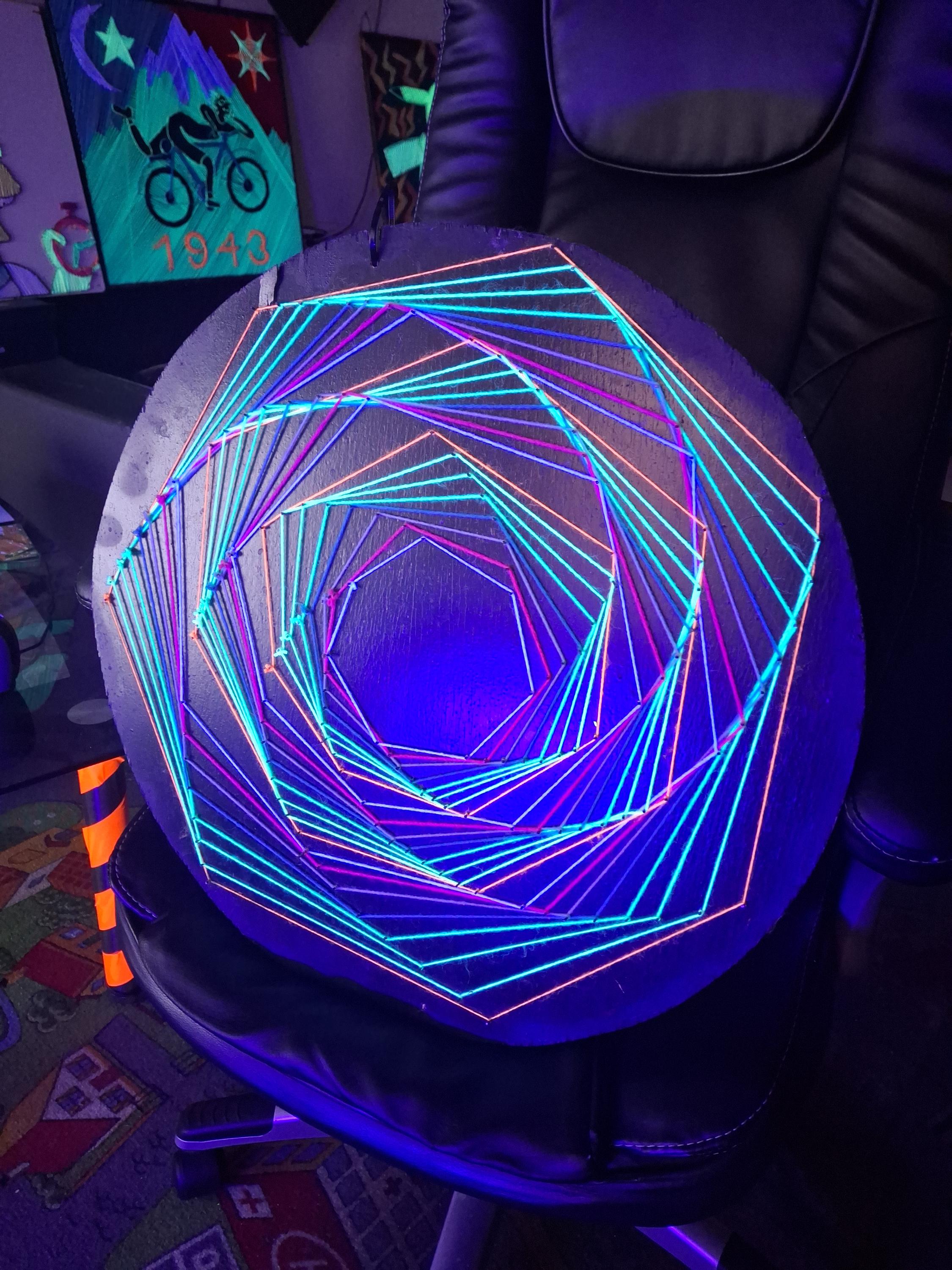 Disaster Spiral - UV Reactive String Art - Etsy