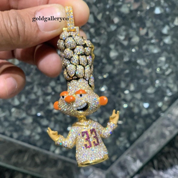 Iced Out Pendant Cartoon - Etsy