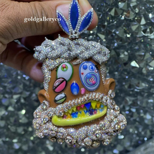 Iced Out Pendant Cartoon - Etsy