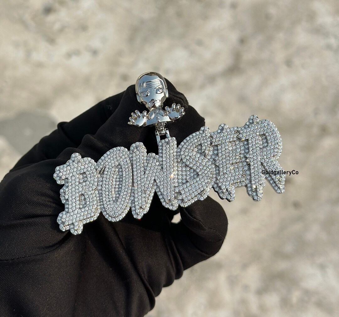 Custom VVS Letter Pendant, Horror 3D Face Bail, 925 Silver Iced Out ...