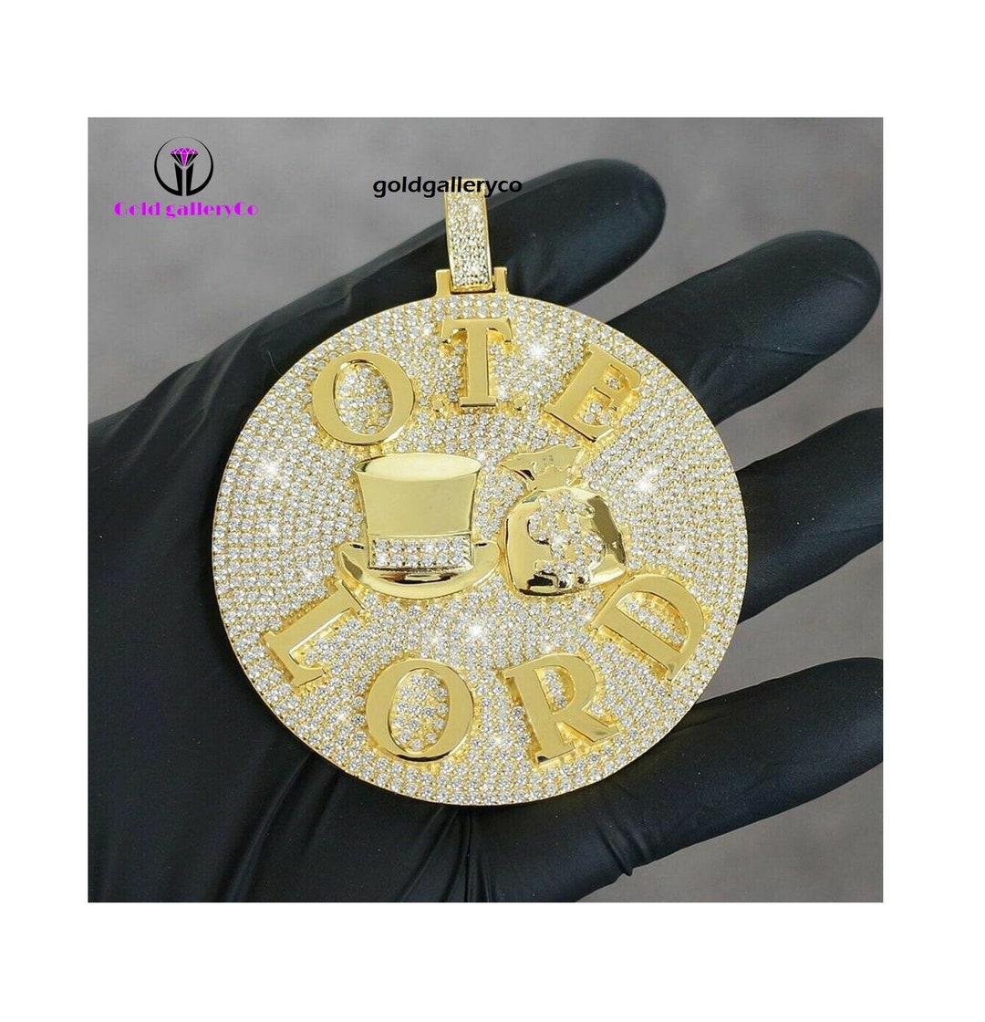 Customized Iced Out OTE LORD Name Pendant 925 Sterling Silver CZ ...