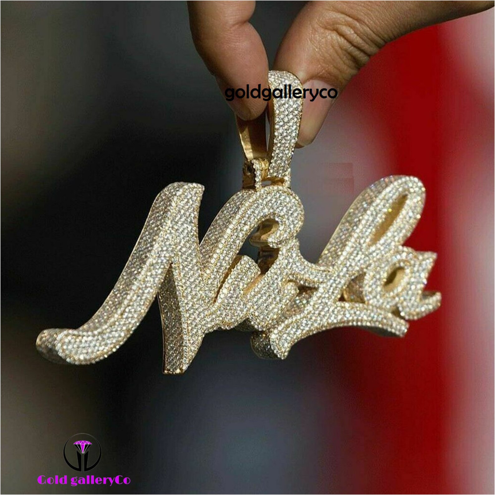 Customized Iced Out Name Pendant 925 Sterling Silver CZ/ - Etsy