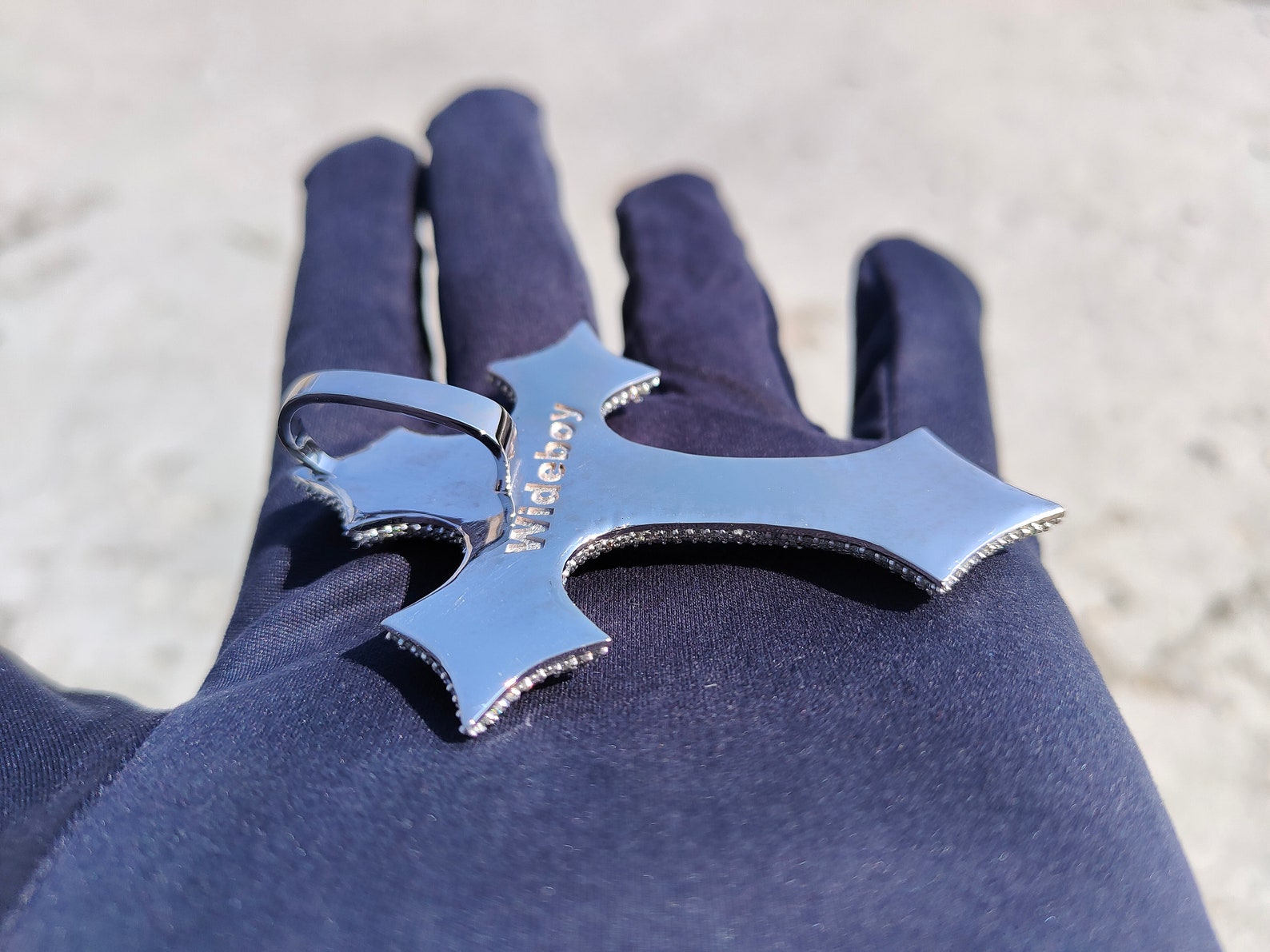 Custom Cross Iced Out Pendant 925 Sterling Silver CZ/ - Etsy