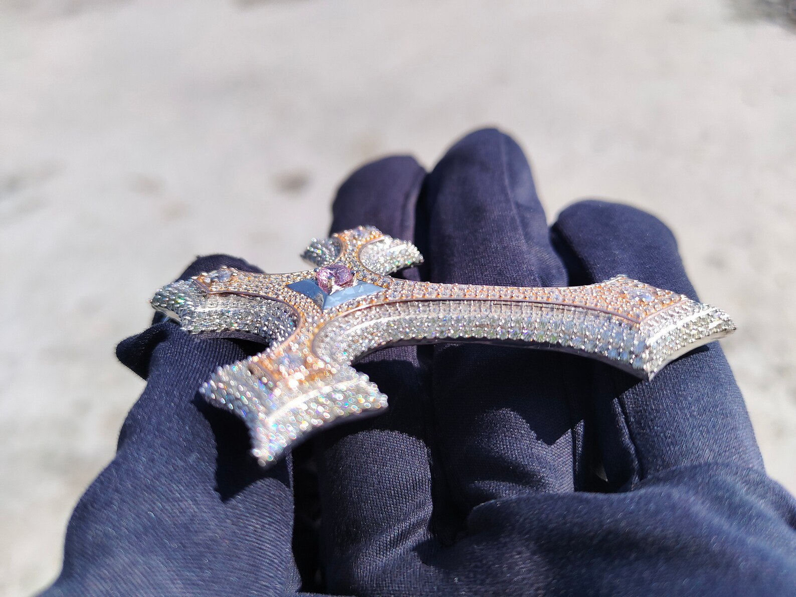 Custom Cross Iced Out Pendant 925 Sterling Silver CZ/ - Etsy