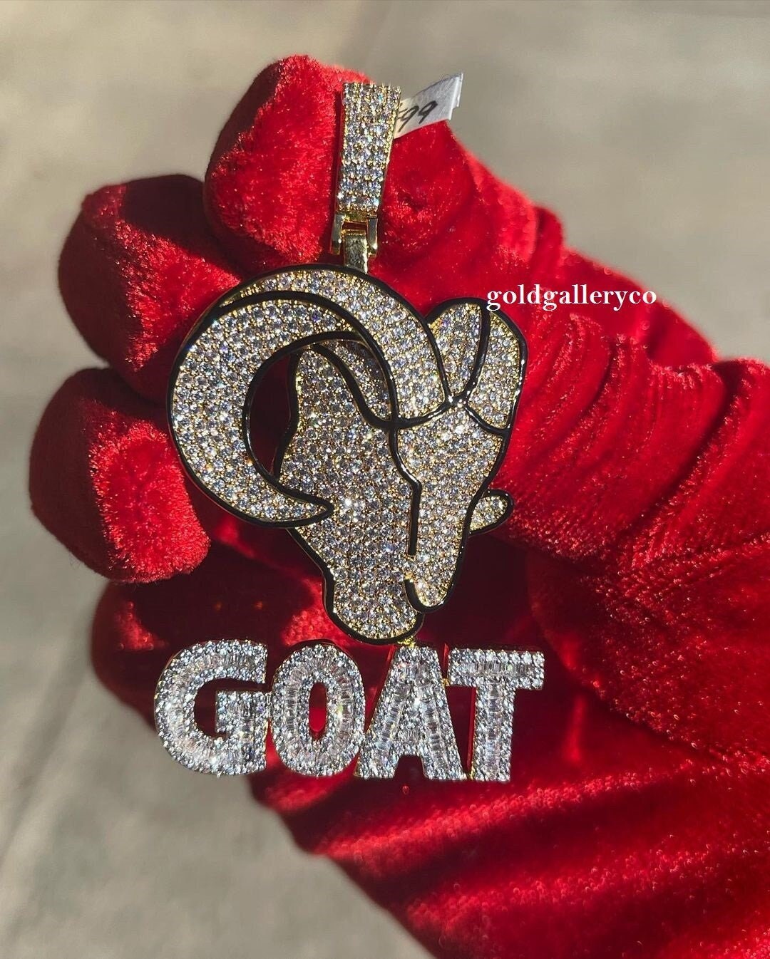 Custom Iced Out Goat Face Pendant in 925 Sterling Silver CZ/ VVS ...
