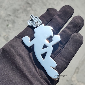 Custom Iced Out Danny Phantom Dark in the Glow Cartoon Pendant in 925 ...