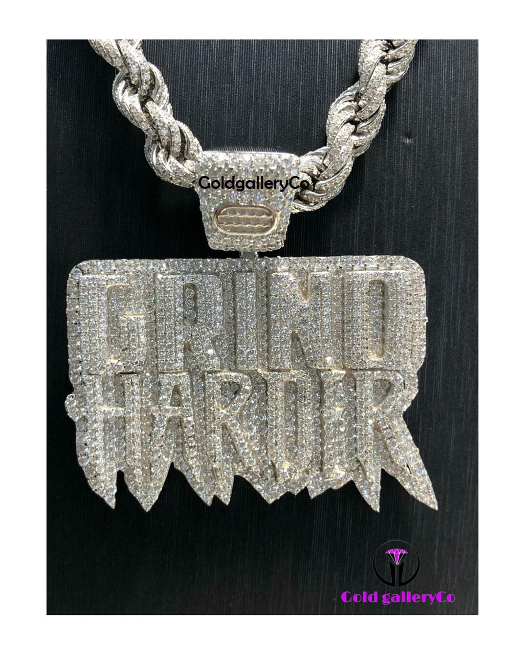 Customized Iced Out Name Pendant in 925 Sterling Silver CZ/ Moissanite ...