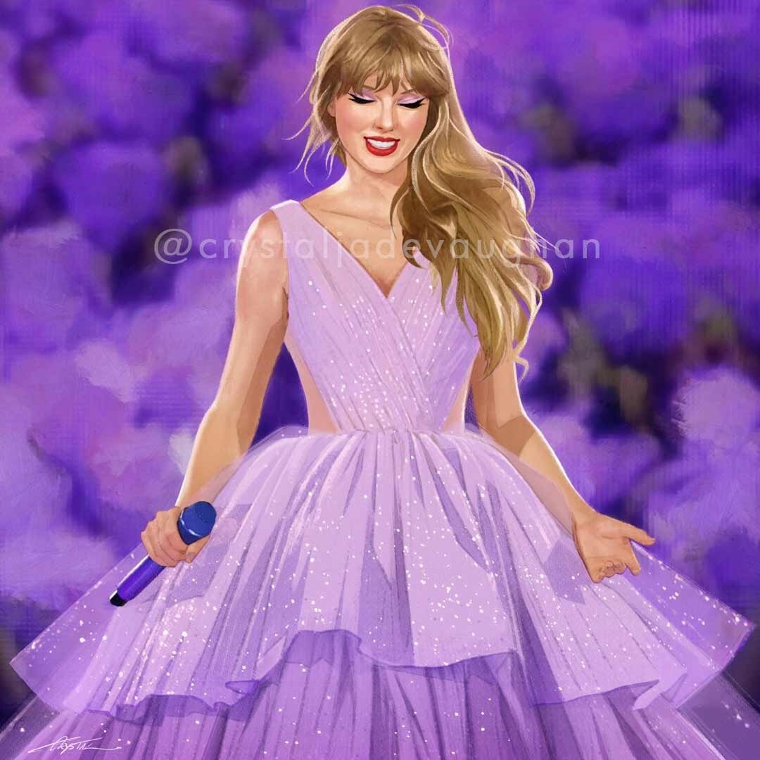 Taylor Swift ERAS TOUR Purple Enchanted Gown Print, Swiftie Gift, Eras ... Taylor Swift ERAS TOUR Purple Enchanted Gown Print, Swiftie Gift, Eras ...
