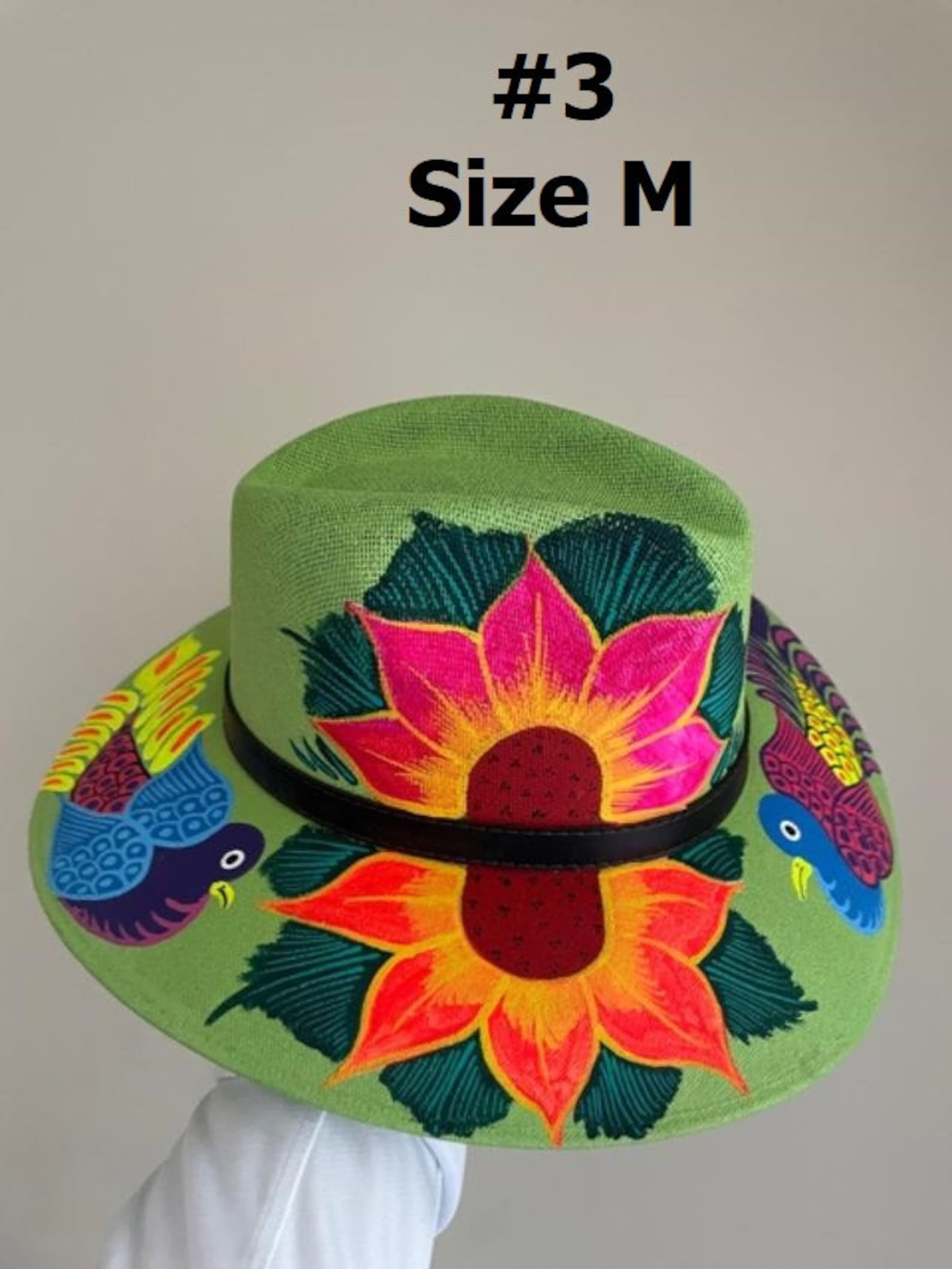 Hand Painted Hat Sunflower Handpainted Sunflower Artisanal Hat ...