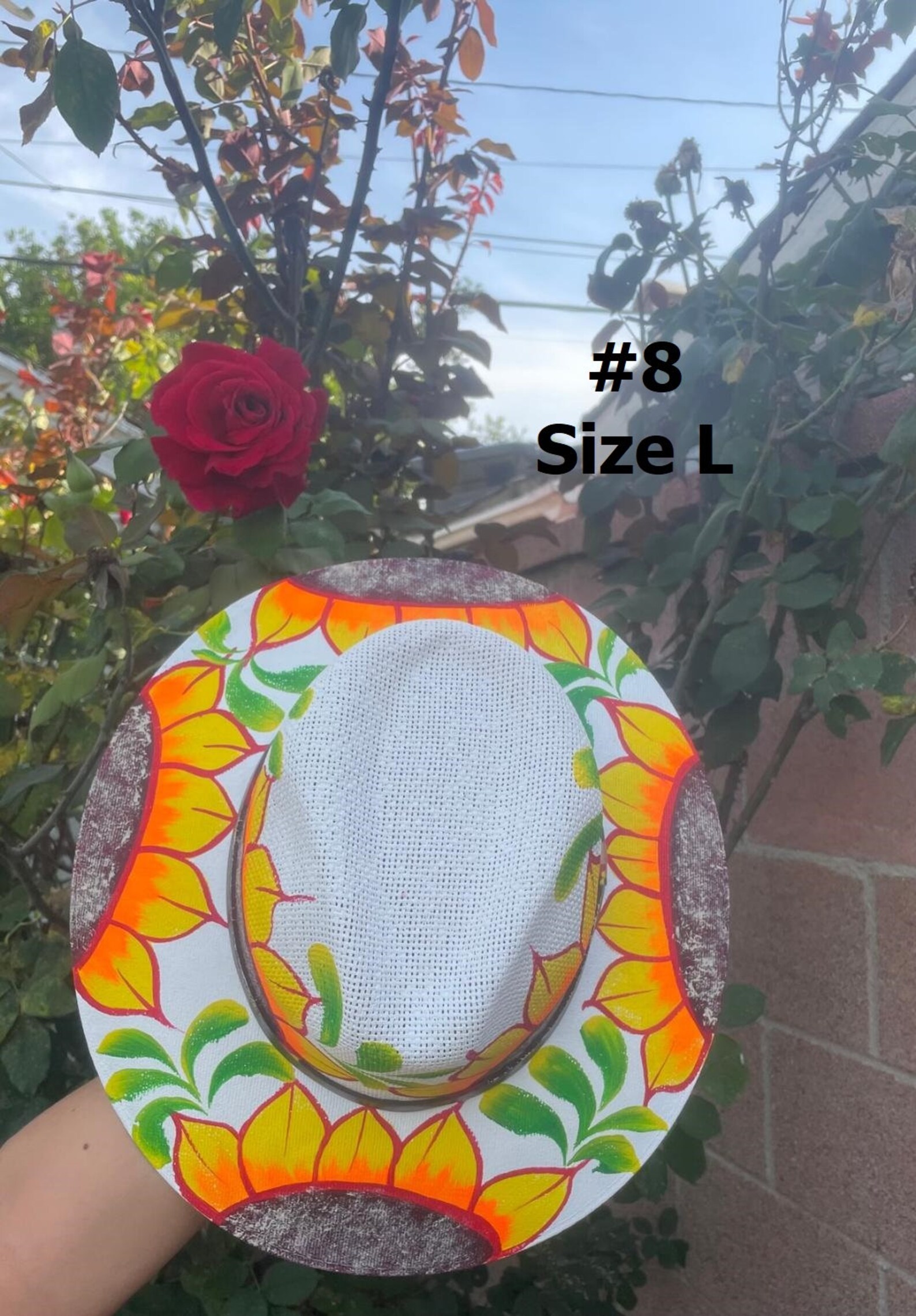 Hand Painted Hat Sunflower Handpainted Sunflower Artisanal Hat ...