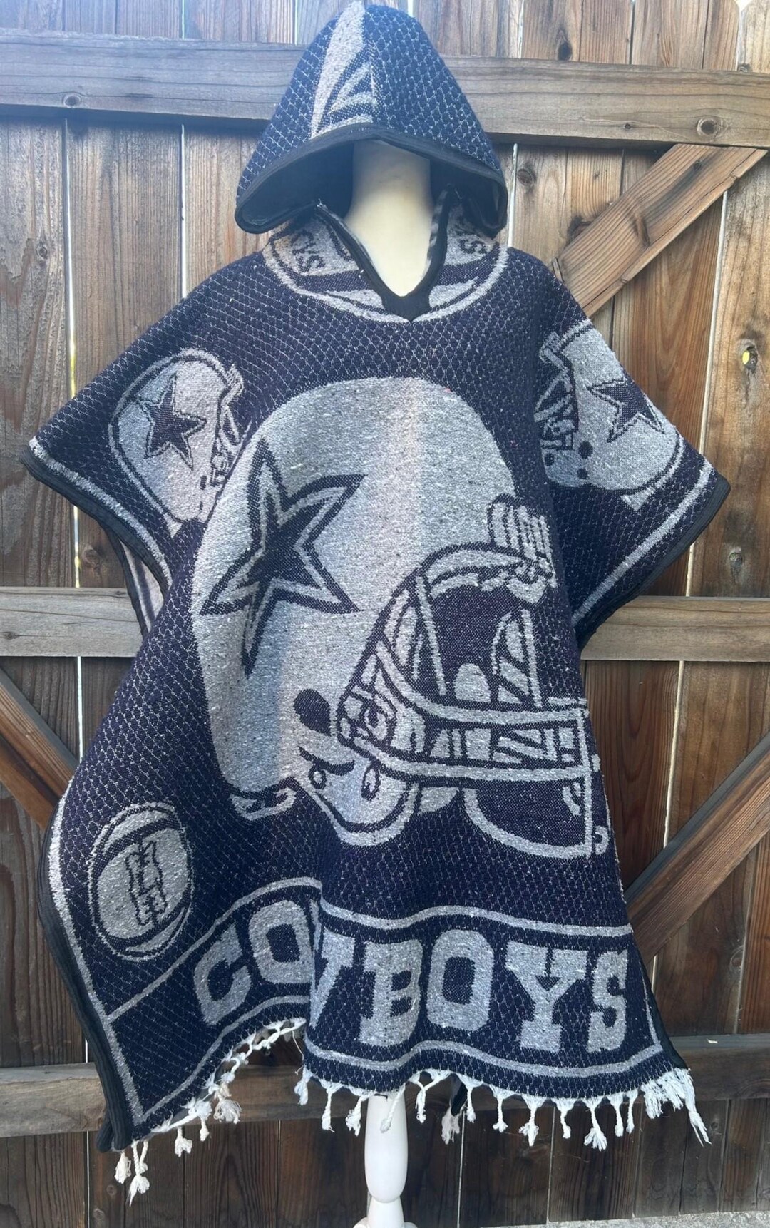 Dallas Cowboys Poncho Mexican Poncho Gabanes Mexicanos. Sports Ponchos ...