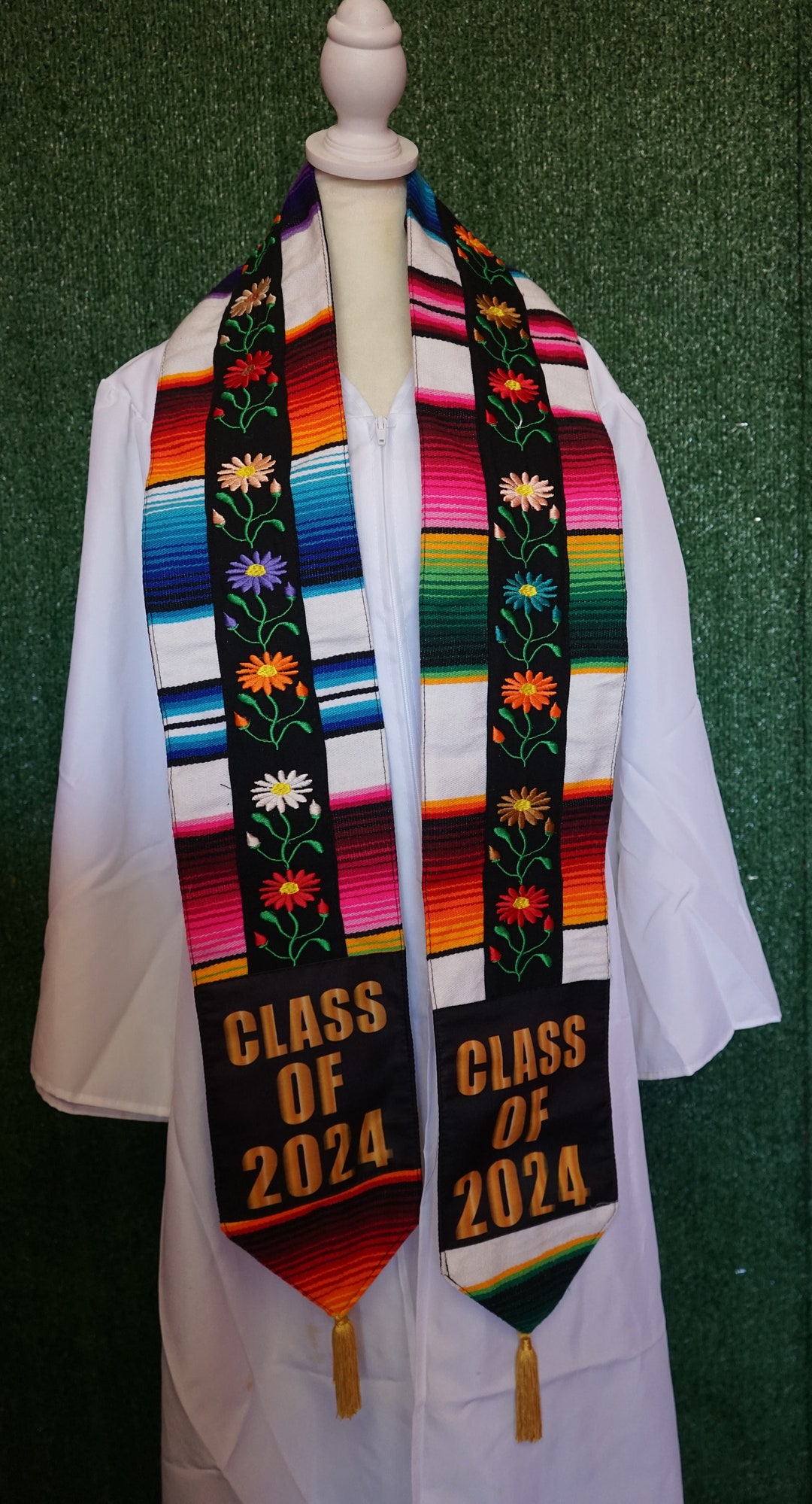 Floral Embroidered Sarape Mexican Graduation Stole.graduation Stash ...