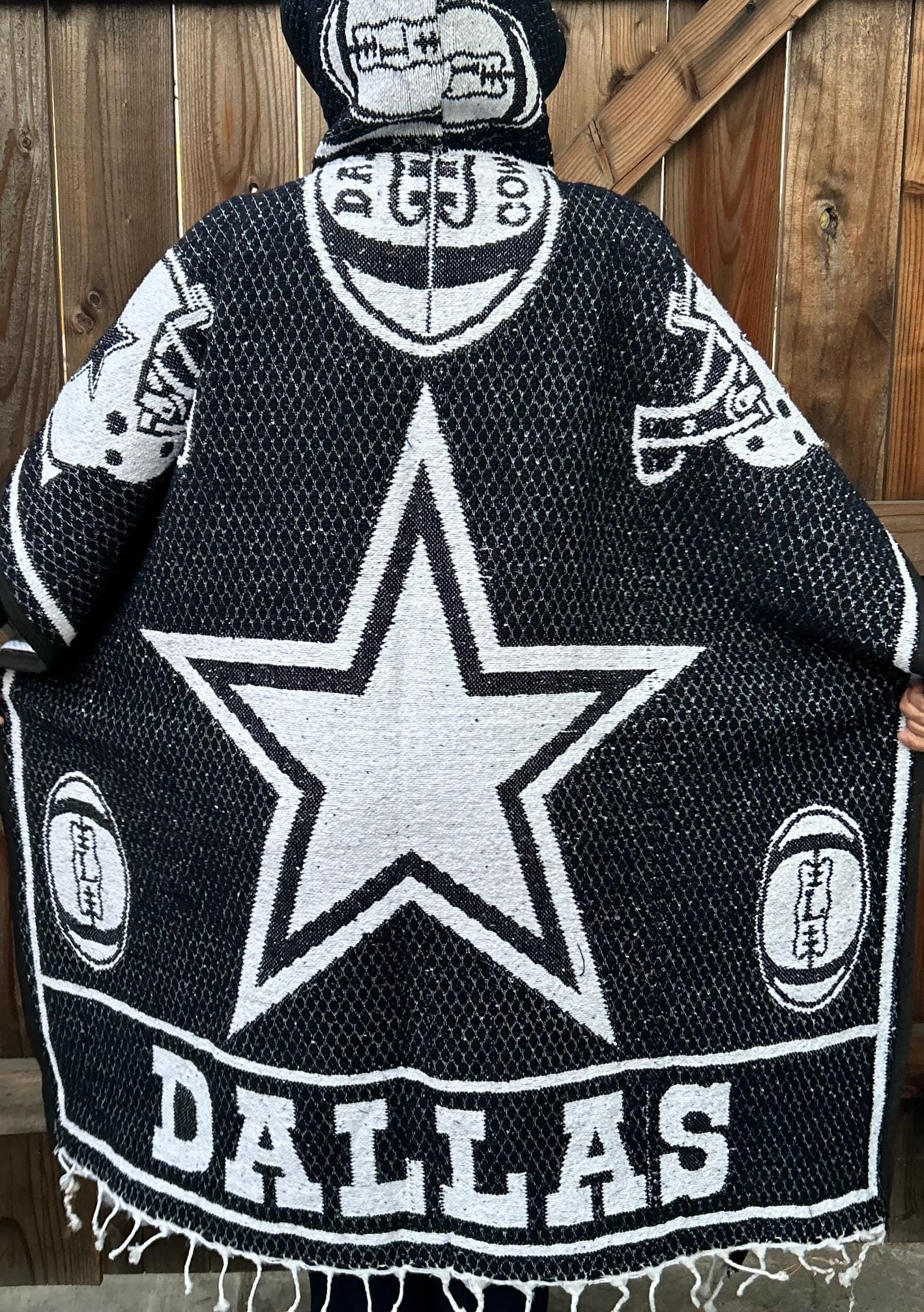 Dallas Cowboys Poncho Mexican Poncho Gabanes Mexicanos. Sports Ponchos ...