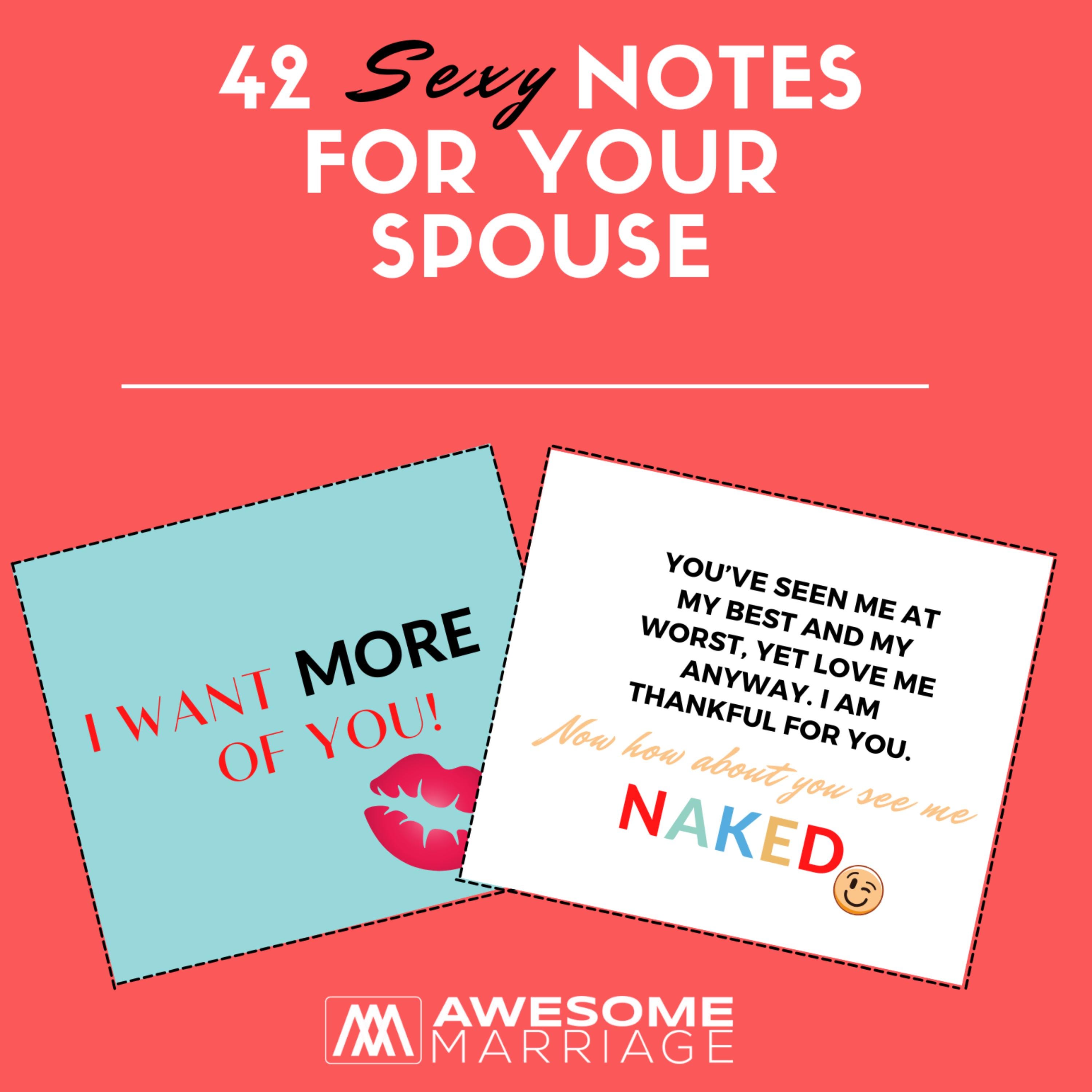 42 Sexy Notes for Your Spouse Printable | Cute, Punny, Sexy Notes for ...