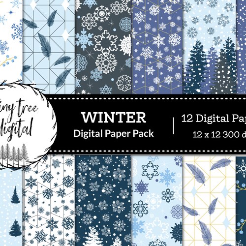Snowflake Scrapbook Paper Christmas Digital Paper - Etsy