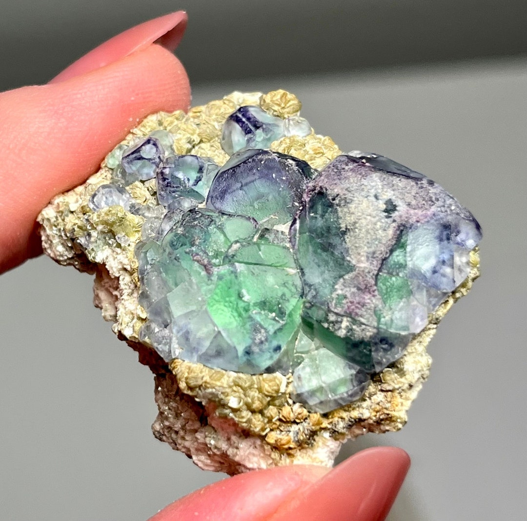 Fluorite W/ Mica Flowers on Feldspar From Namibia - Etsy