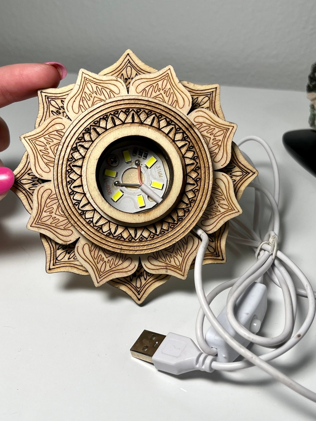 Lotus Flower White Light Stand Crystal Sphere Holder - Etsy