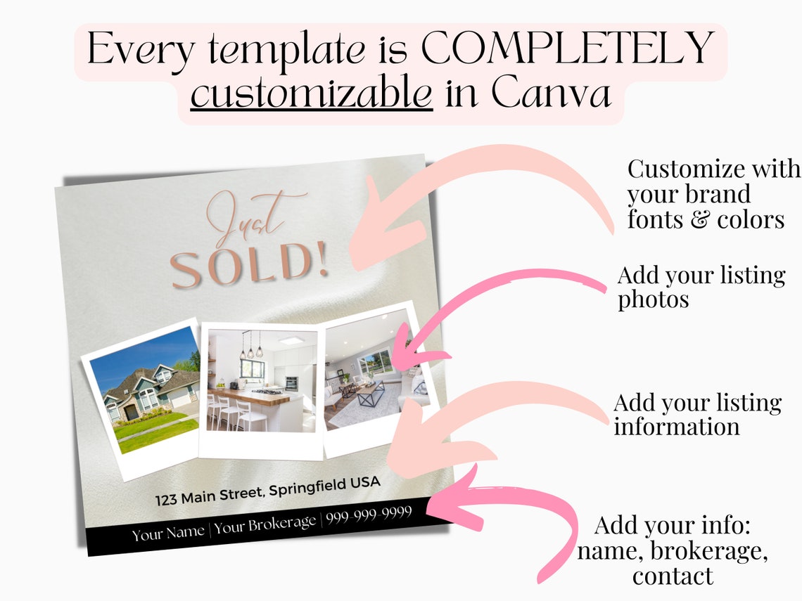 Real Estate Social Media Posts, Just Sold Realtor Marketing, Facebook ...