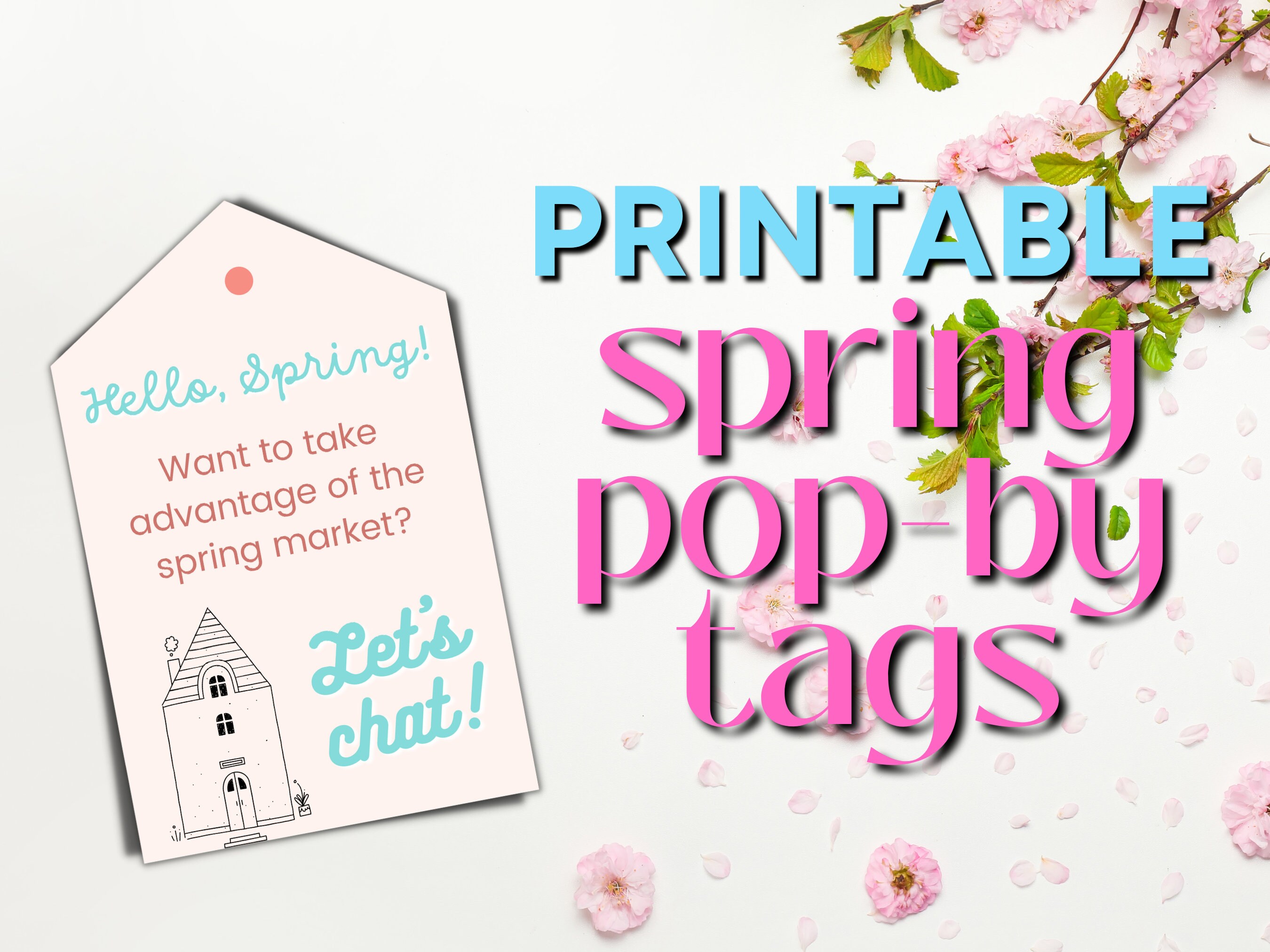 Spring Real Estate Agent Pop-by Tags for Sellers Editable - Etsy