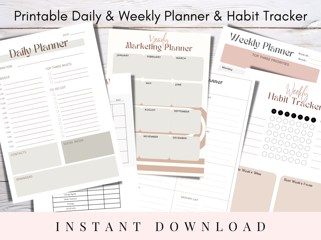 Ultimate Real Estate Agent Planner Bundle Daily, Weekly, Yearly Planner ...
