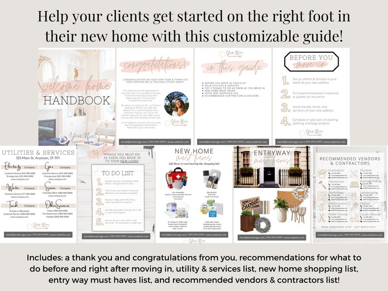 Welcome Home Kit, Closing Kit, Real Estate Marketing Template, Real ...