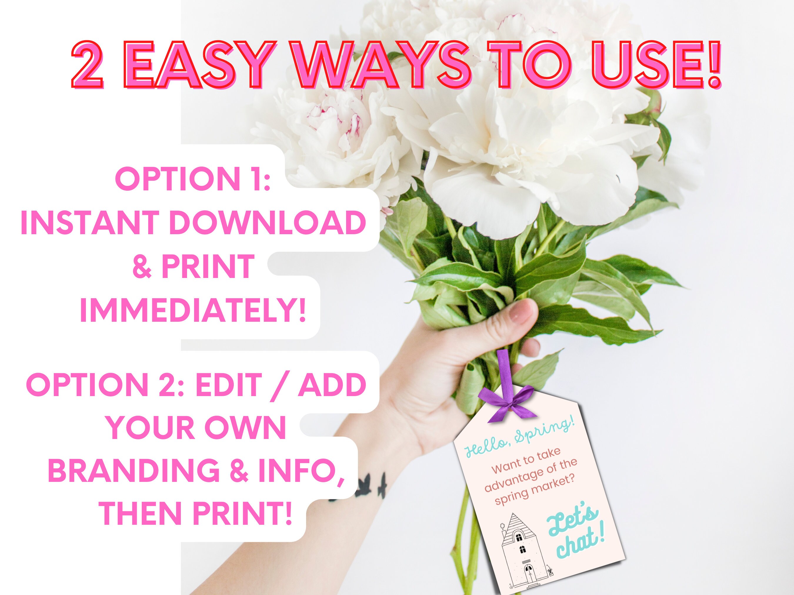 Spring Real Estate Agent Pop-by Tags for Sellers Editable - Etsy