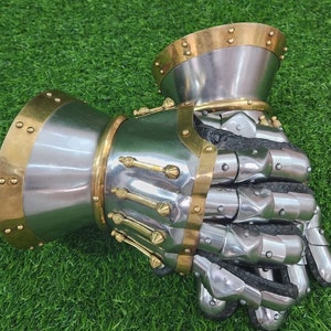 Hourglass Castillo Gauntlets Finger Medieval Functiona Large 16 G Steel ...